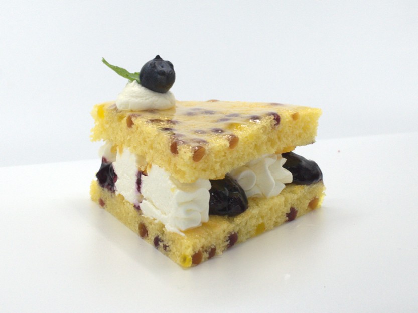 Tvarohový Smoobees řez s borůvkami - Puratos